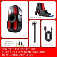 China Portable Compact Car Jump Starter with 600A Peak Power, Multi-Capacity Battery Booster & 150PSI Air Compressor for sale