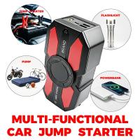 China Portable Compact Car Jump Starter with 600A Peak Power, Multi-Capacity Battery Booster & 150PSI Air Compressor for sale