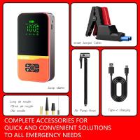 China 600A Peak Current Portable Car Jump Starter with Built-in 150 PSI Air Compressor and 30000mAh Battery Capacity for sale