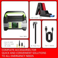 China Heavy Duty 12V Car Jump Starter with 150 PSI Air Compressor 1000A Peak Current and 24000mAh Portable Power Bank For Devices Charging for sale