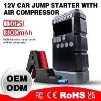 China 8000mAh Car Battery Jump Box with Air Compressor & Type-C Charging for sale