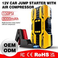 China 8000mAh Car Jump Starter with Tire Inflator & Auto Shut-Off for sale