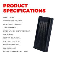 China Slim 600A Car Jump Starter with 6000mAh Power Bank & 12V Portable Battery Booster for sale