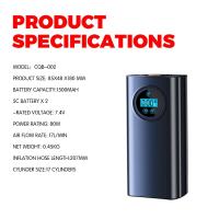 China 80W Mini Air Pump with Digital Display & Dual Battery - Portable Tire Inflator for sale