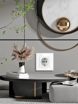 China European Standard Electrical Wall Socket 16A 3500W Round Wall Socket Box Mounting for sale
