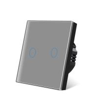 China EU Standard 100-240VAC Touch Light Switch with Tempered Glass Panel and Single Live Wire Control for sale