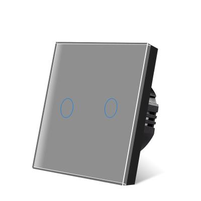 China EU Standard 100-240VAC Touch Light Switch with Tempered Glass Panel and Single Live Wire Control for sale