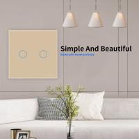 China Smart Light Switch with Tempered Glass Panel Single Live Wire Control 100-240VAC 50/60Hz Capacitive Touch Switch for sale