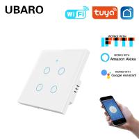 China 4gang EU Standard Wall Mounted Smart Wi Fi Light Switch with App Voice and Manual Control Need Neutral Wire for sale