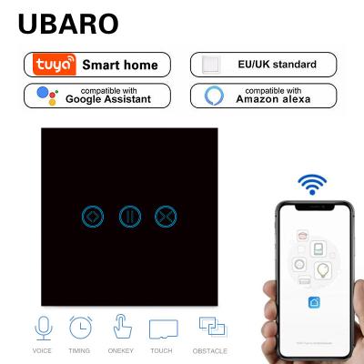 China 1800W Tuya Curtain Smart Wi-fi Programmable Switch Wall Concealed Installation App Remote Timing Voice Controls for sale