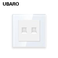 China RJ11 Dual Cable Socket Accessories Tempered Glass Panel for sale