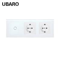 China Touch Control Glass Panel Switch Socket LED Backlight Wall Switch Single Live Wire Control for sale