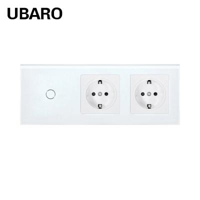 China Touch Control Glass Panel Switch Socket LED Backlight Wall Switch Single Live Wire Control for sale
