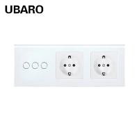 China Wall Mounted Tempered Glass Panel Switches And Sockets With Touch Single Live Wire Control for sale