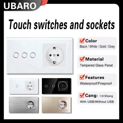 China 3500W Power Wall Mounted Switch with 3 Gang Light Control and Blue Indicator for sale