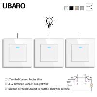 China 82Types EU Standard Wall Mounted Dual Light Switch For Home Office 1Gang 3Way Intermediate Switch 250V 10A 2000W/Gang for sale