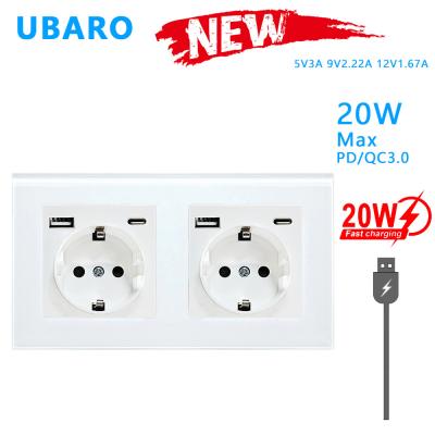 China Type C USB Wall Socket Type 153 European Standard Round Mounting Bottom Box for sale