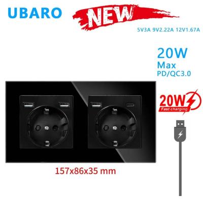 China Type 157 European Standard Fast Charging Sockets With 3 USB Ports 1 Type C Ports for sale
