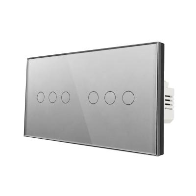 China 2gang Touch Light Switch with 5-300W/gang Output and 10A Current for Manual Touch Control for sale