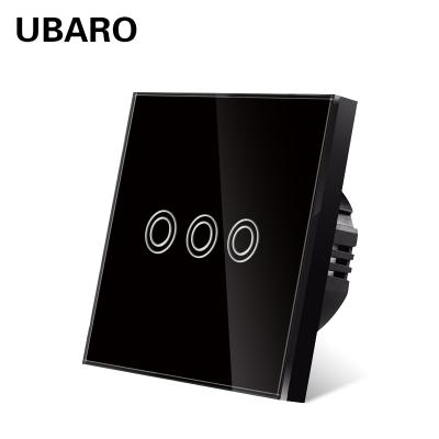 China No Neutral Wire Required 86 Type 1gang Touch Light Switch with Tempered Glass Panel for sale