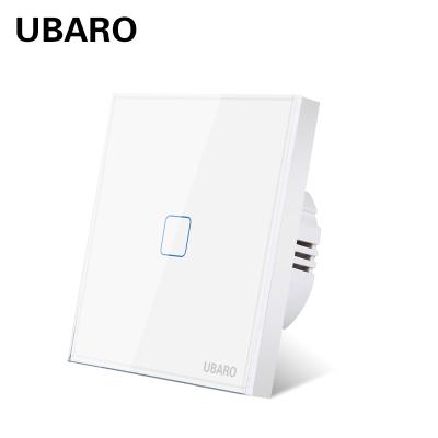 China 86 Type French Standard Touch Light Switch with No Neutral Wire Required 300W Maximum Load and Tempered Glass Panel for sale
