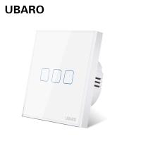 China 86 Type French Standard Touch Light Switch with No Neutral Wire Required 300W Maximum Load and Tempered Glass Panel for sale