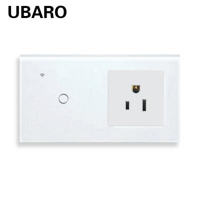 China Tuya Smart Home WiFi Switch with Tempered Glass Panel 146*86*35mm US Standard Socket Combination for Mexico Vietnam for sale
