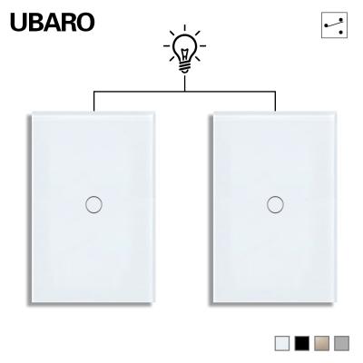 China Tempered Glass Panel Dual Light Switch with PC Plastic Fireproof UL94V0 Shell and Iron Frame for Home & Office for sale