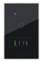 China AC100-240V Smart Switch and Socket with WiFi and Zigbee Connectivity and 83.5mm Mounting Hole Distance for sale