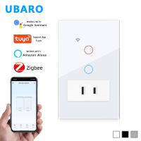 China 10A Rated Current Smart Switch and Socket with Voice and Mobile APP Control via Zigbee and WiFi Connectivity for sale