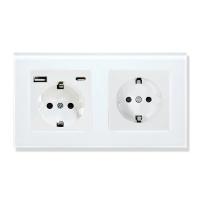 China 16A Current Rating Wall Switch and Socket with 60mm Installation Hole Spacing and 94-V0 Fireproof Rating for sale
