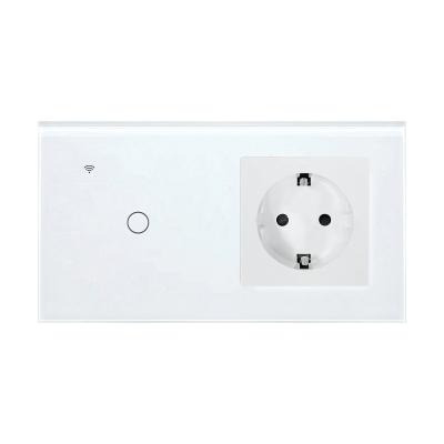China Smart Switch and Socket with Phosphor Bronze Contact Material Voice Control and Glass Panel for Modern Homes for sale