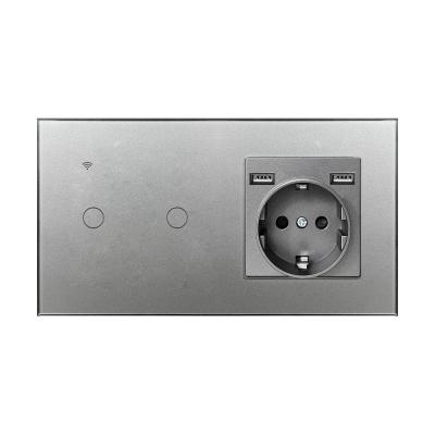 China Smart Switch and Socket with Voice Control USB Type C Output and Phosphor Bronze Contacts for Smart Homes for sale