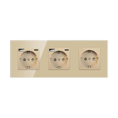 China Wall Switch and Socket with 3500W Rated Power Tempered Glass Panel and Round Mounting Box for Europe & Russia for sale