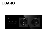 China UBARO Smart WiFi Touch Light Switch and Socket with Tempered Glass Panel Tuya Smart System and 16A Rated Current for sale