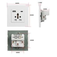 China 2500W Output Power Electric Switch Socket with Tempered Glass Panel and Screw Fixing Installation for sale