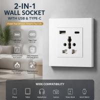 China 2500W Output Power Electric Switch Socket with Tempered Glass Panel and Screw Fixing Installation for sale