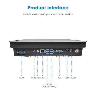China 10.1 Inch Embedded Touch Panel PC 12-36V Input Voltage 32G/64G/128G/256G SSD Storage for sale