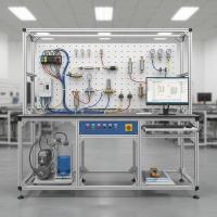 China PLC Controlled Pneumatic Trainer Workbench Educational Equipment Mechatronics Hydraulic Trainer for sale