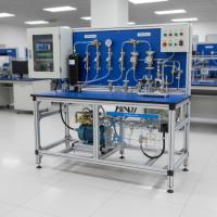 China PLC Controlled Pneumatic Trainer Workbench Educational Equipment Mechatronics Hydraulic Trainer for sale