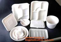 China Corn Starch Biodegradable Plastic Meal Prep Tray, Eco-friendly bio disposable corn starch lunch trays, corn starch biode for sale