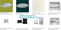 China Biodegradable Disposable Trays, corn starch fast food box, Disposable Biodegradable Blister Round Food Tray for sale