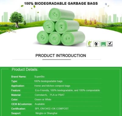 China 100% Compostable Vest Carrier Plastic Biodegradable Shopping Bag With EN13432 Certificated, Compostable Bags For Superma for sale