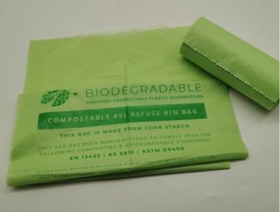China wholesale biodegradable compostable plastic trash bag on roll, Eco friendly cornstarch compostable bags disposable bags for sale