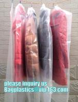 China Dry cleaning plastic non-woven garment bags dust cover for clothes storage,Clear Vinyl Showerproof PEVA Plastic Garment for sale