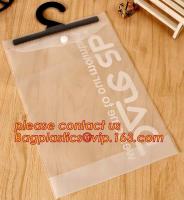 China Custom printing eva material underwear cloth garment bag with hanger hook,EVA packaging bag button type pressed with the for sale