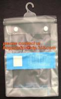 China Custom printed PVC Hanger Bags Slider Zipper Bag With Plastic Hook For Underwear Tshirt Clothes,cloth hanger packaging b for sale