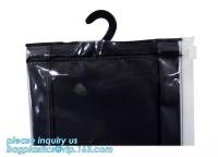 China custom printed aluminum foil lined hook hanger zip lock sock packaging bag,PVC bag/PVC hook bag /PVC hanger bag for Unde for sale