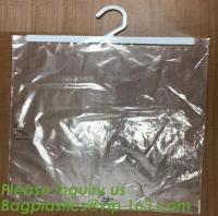China Biodegradable Self Adhesive Zipper Hanger Hook Bags For Garment, Underwear Hanger Hook Zipper Bags for sale
