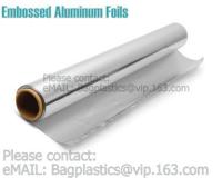 China Eco Friendly Household 11micron Hamburger Wrapping Aluminium Foil Roll For Food Packaging Wrapping Foils, Embossed Alumi for sale